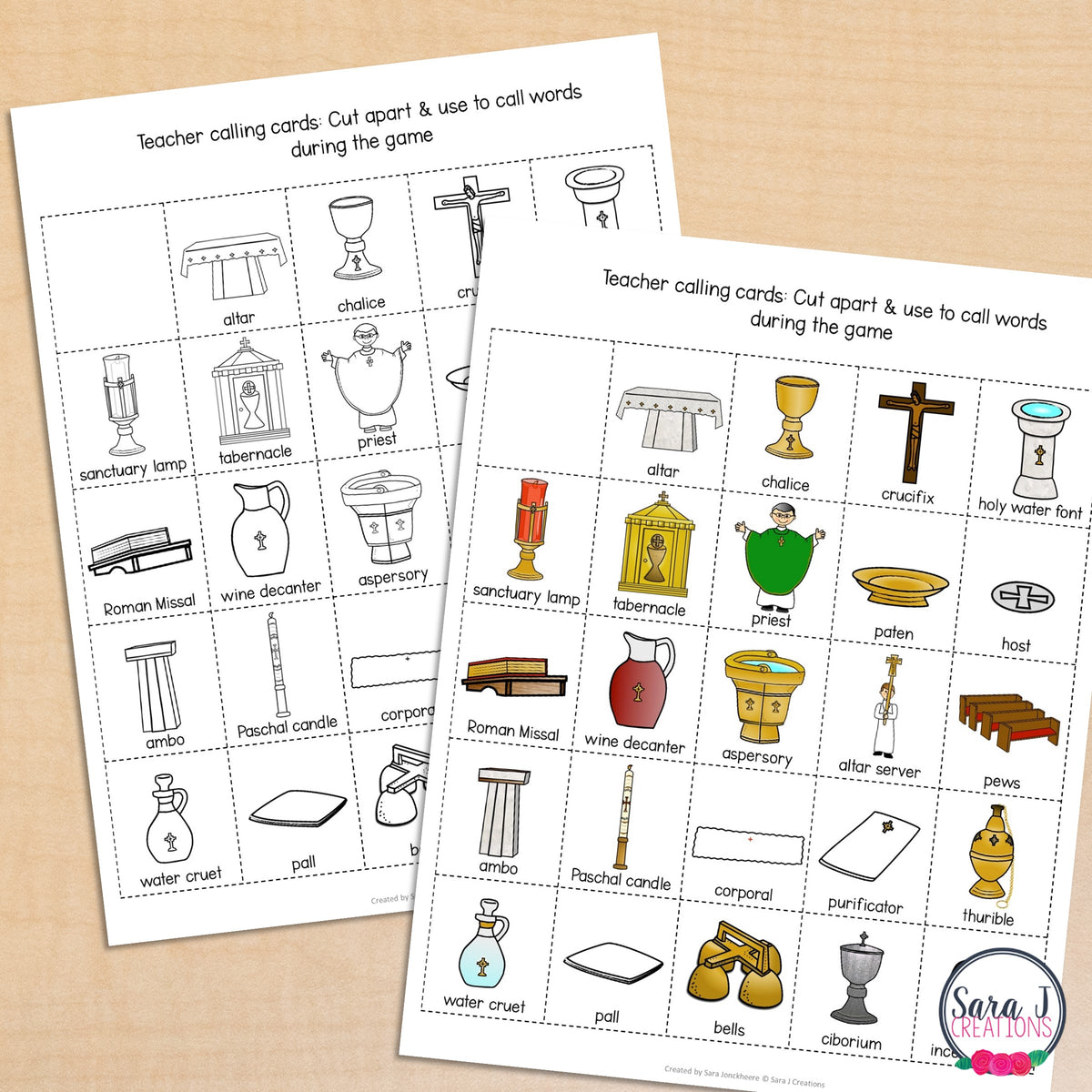 Catholic Mass Item Bingo – Sara J Creations