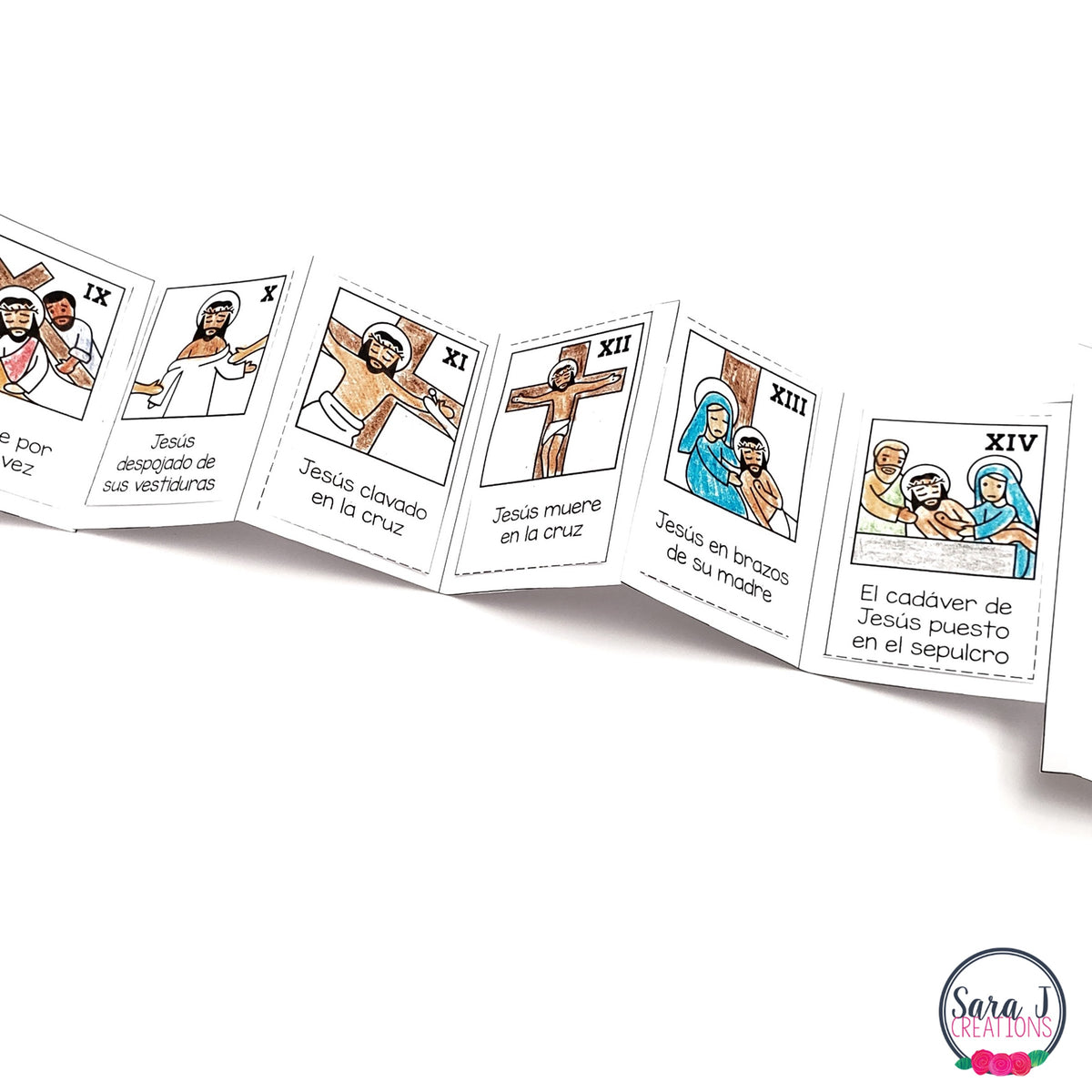 Stations of the Cross Mini Book SPANISH VERSION – Sara J Creations