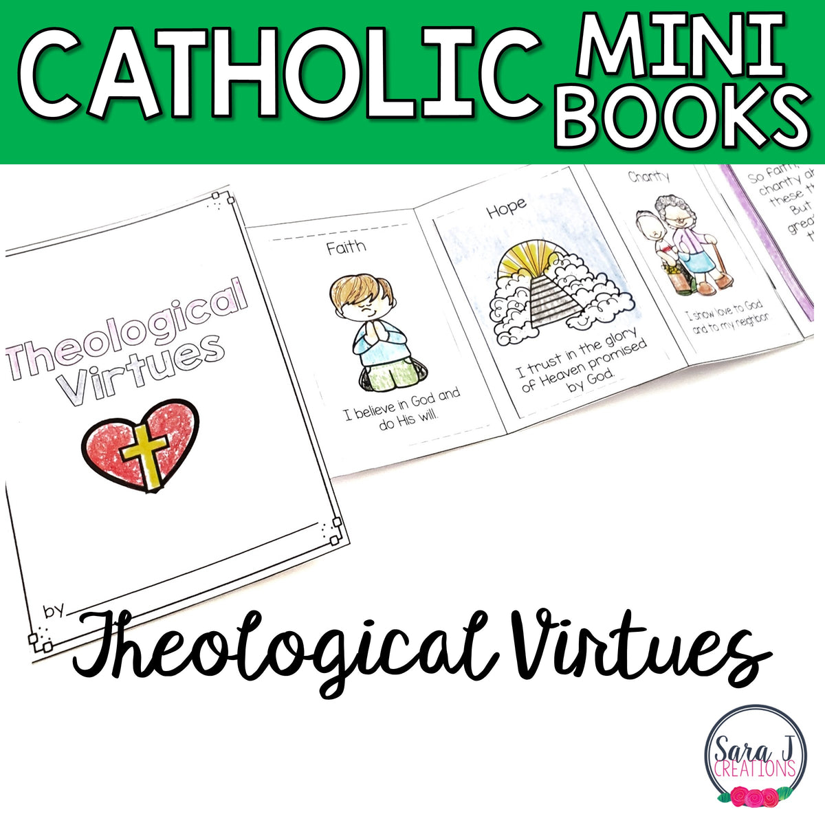 Theological Virtues Mini Book – Sara J Creations